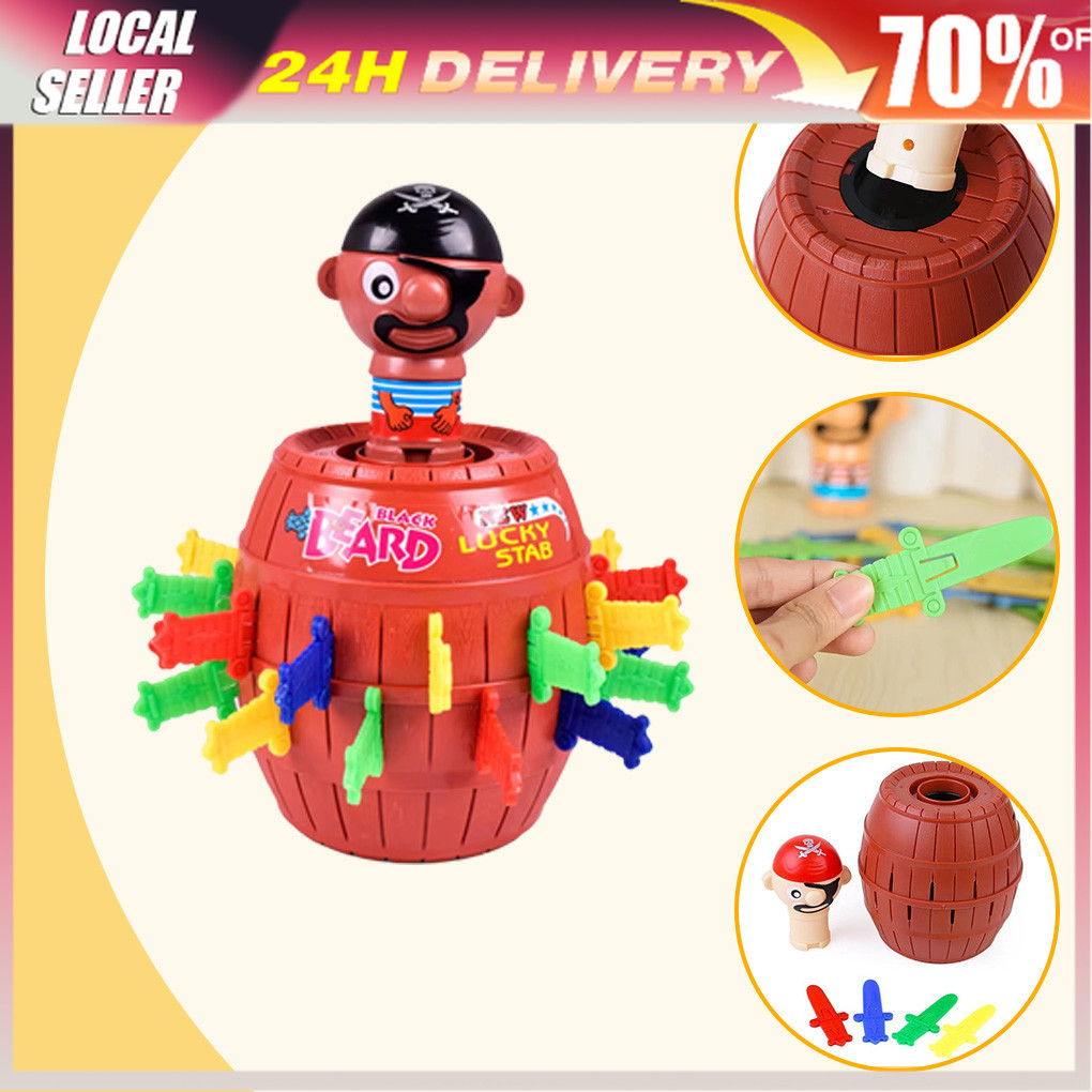 2 in 1 Pop Up Pirate Barrel Sword Running Man Games Lucky Roulette Stab ...