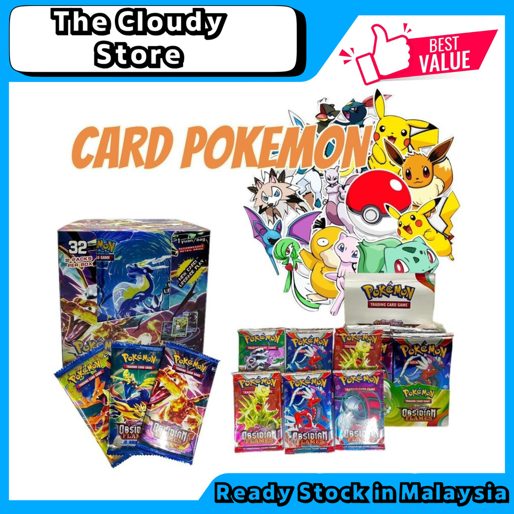 Ready Stock !!! POKEMON CARD PACK AND METAL BOX Pokemon Cards Game ...