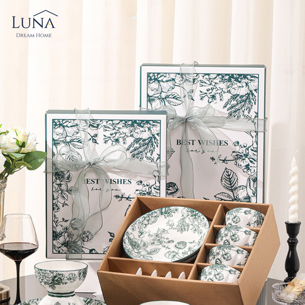 LUNA [Rosie Dinnerware GIft Box] Ceramic Food Plate Tableware Christmas ...