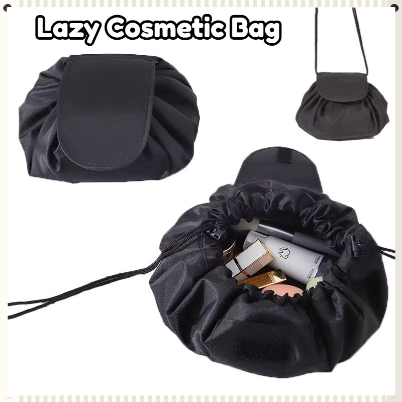 Lazy Cosmetic Bag Portable Large Capacity Drawstring Magic Makeup Pouch ...