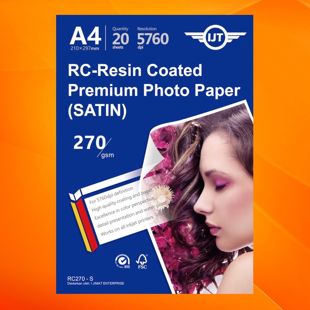 IJT RC270-S Resin Coated High Premium Quality RC Photo Paper A4 Size ...