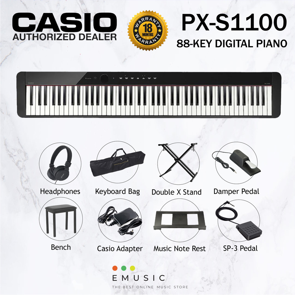 Casio PX-S1100 88-key Portable Keyboard Musician Package - Black (PXS1100 / PX S1100) | Shopee ...