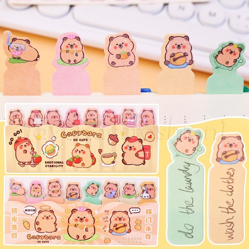 Cartoon Capybara Index Sticker - Cute Animal Pattern Post Note - Self ...