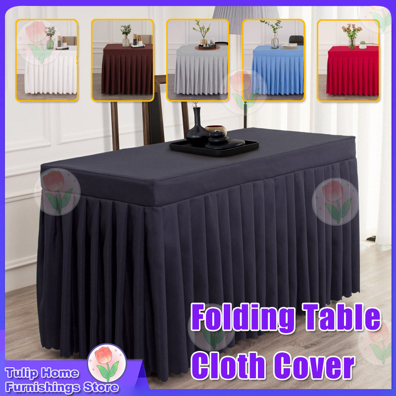 120*60*75cm Folding Table Skirting Table Cloth Cover Banquet Wedding ...