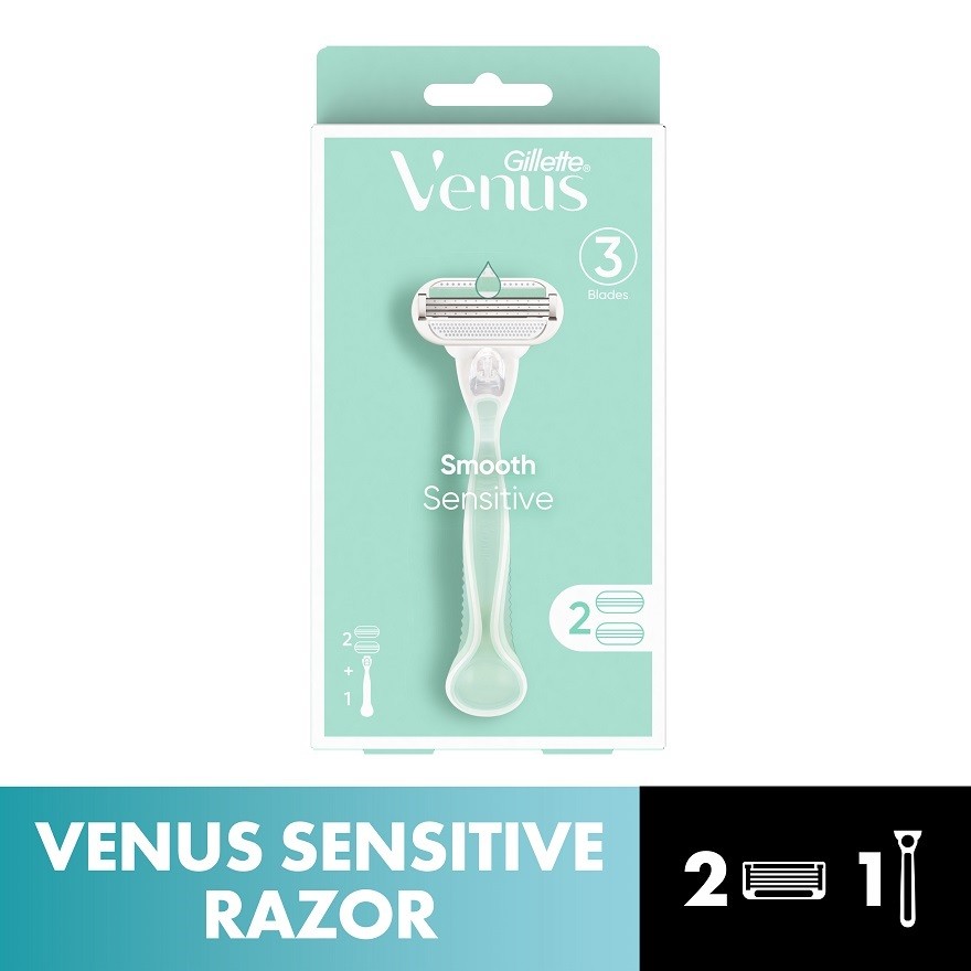 GILLETTE Venus Smooth Sensitive 1 Handle + 2 Blades | Shopee Malaysia