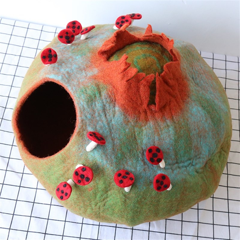 Eksport Baharu Jepun dan Korea Bulu Buatan Tangan Felt Cat Nest Rumah ...