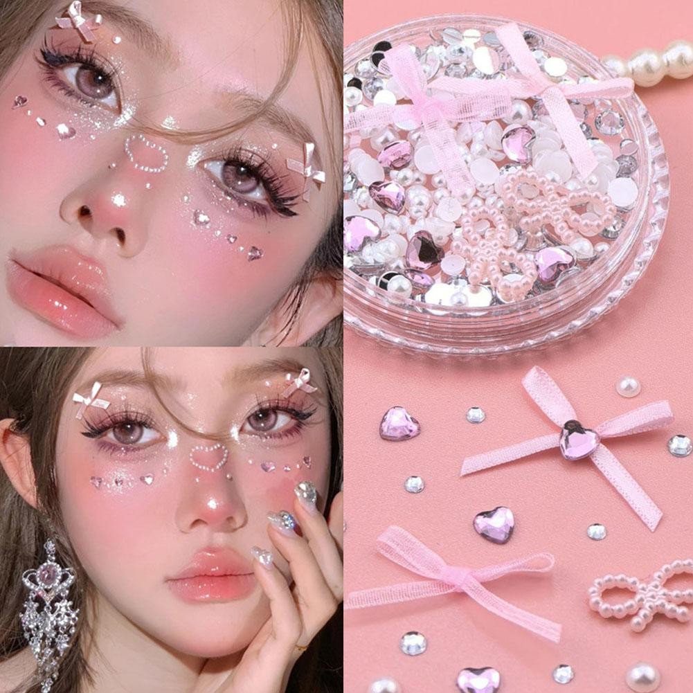 Christmas Makeup Sticker Face Sticker Delicate Make Red Glitter Decal ...