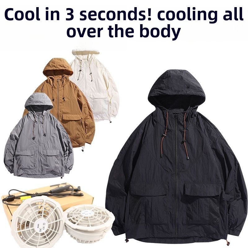 Summer Cooling Jacket with USB-Powered Fan for Men and Women, Sun ...