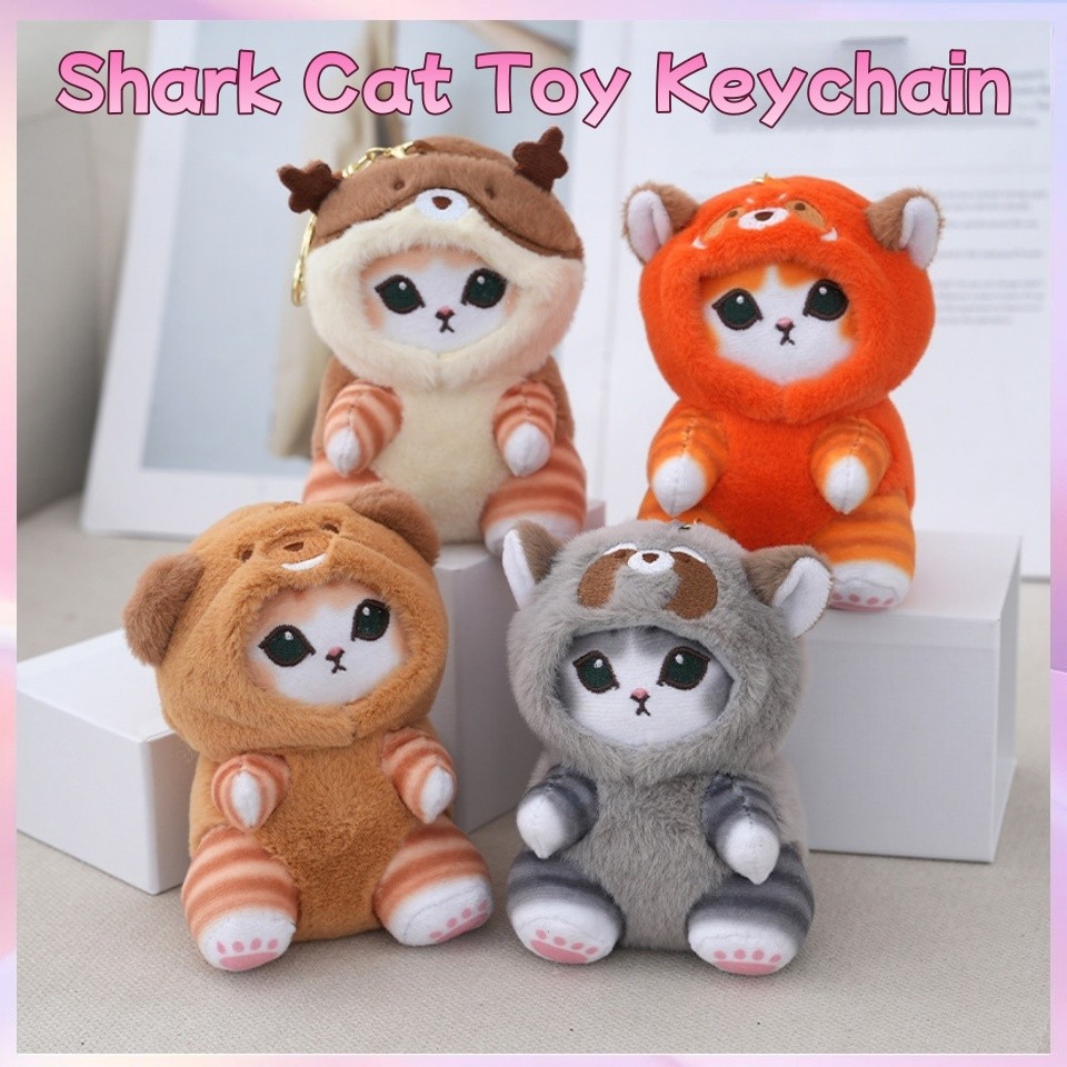 Cartoon Stuffed Animals Key Chain Cute SharkCat Plush Doll Pendant Kids ...