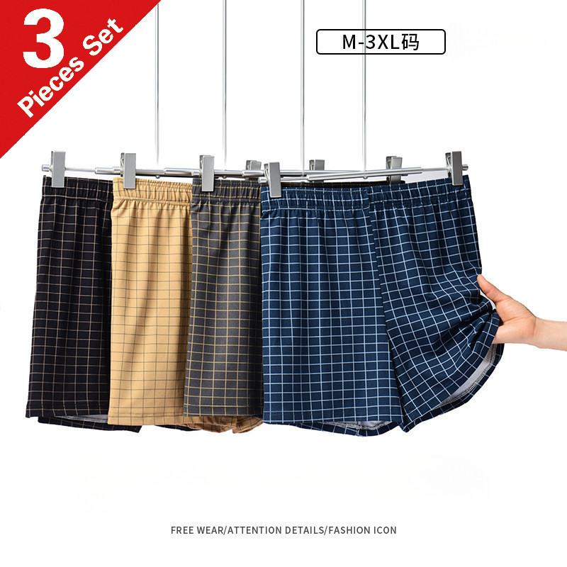 3PCS Men's Underwear Men's Boxer Briefs Loose Large Size Shorts Youth ...