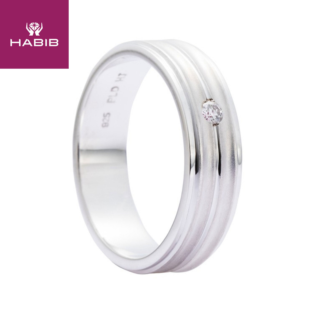 HABIB Diamond Men's Ring in 925 Silver Palladium A0488(PLD) | Shopee ...