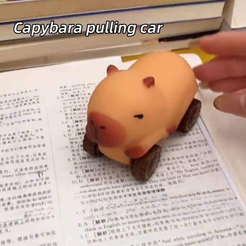 Creative Capybara Pulling Car with Wheel Funny Decompression Sand ...