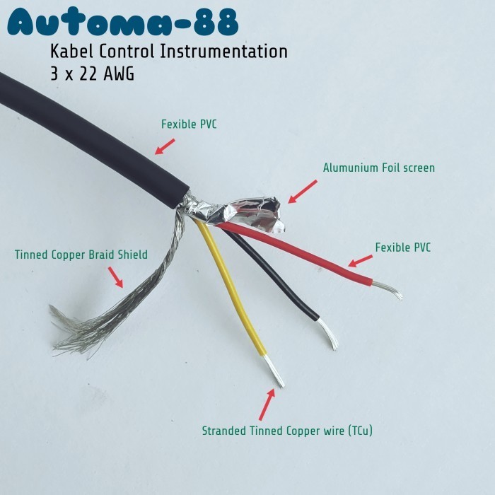 Md99 Instrument Control Cable 3 Core x 22AWG 22 AWG Shielded 3C PT100 ...
