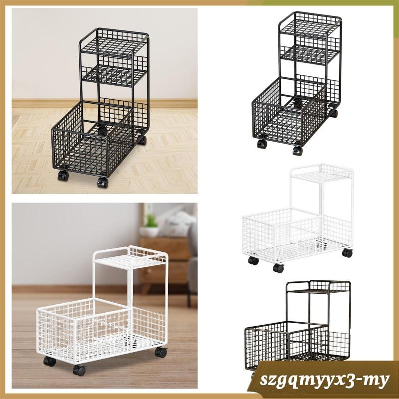 [ Under Desk Utility Cart Corner Shelf Multifunctional Bookshelf Mobile ...