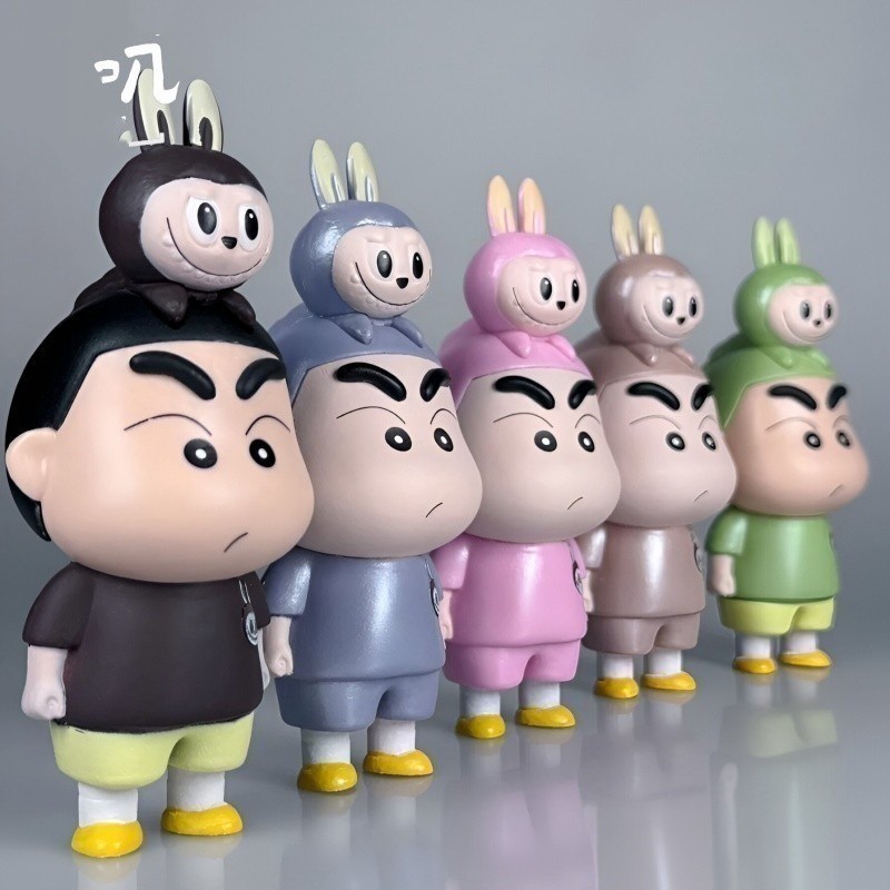 14cm Crayon Shin-chan Labubu Nohara Shinnosuke Anime Figure Kawaii ...