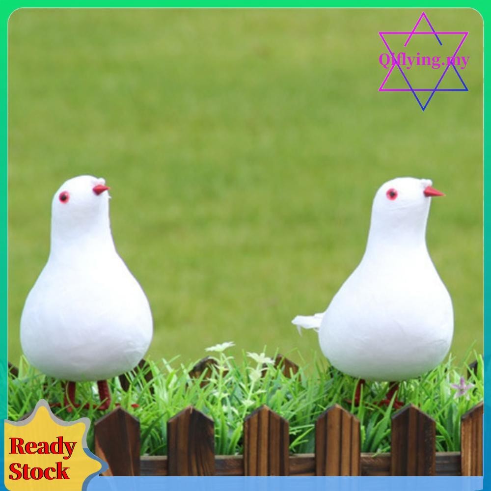 Decorative Dove Artificial Foam Feather White Bird Wedding Ornament ...