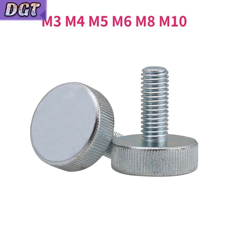 DGT M3 M4 M5 M6 M8 M10 GB835 Knurl Flat Head Hand Tighten Thumb Screw Curtain Wall Glass Thumb ...
