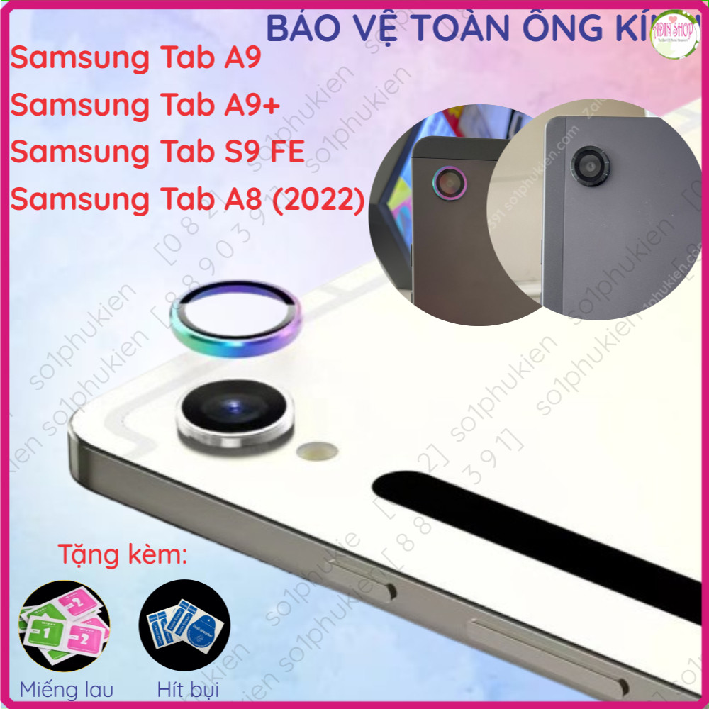 Samsung Tab A9/ A9+ (A9 Plus)/ S9 Fe/ A8 2022 tempered glass camera lens (ring) (SM X205 X200 ...