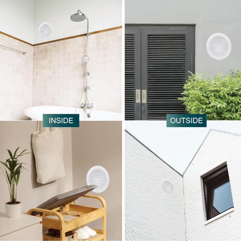Superparis Louver Round Air Vent Wall Cap Adjustable Ventilation for ...