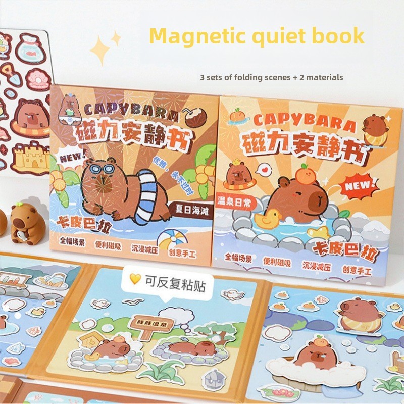 Capybara Magnetic Quiet Book Handmade Educational DIY Toys Magnetic ...