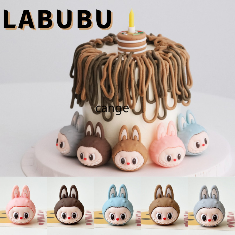 Mini LABUBU Big Head Soft Rubber Cake Decoration for Children's ...