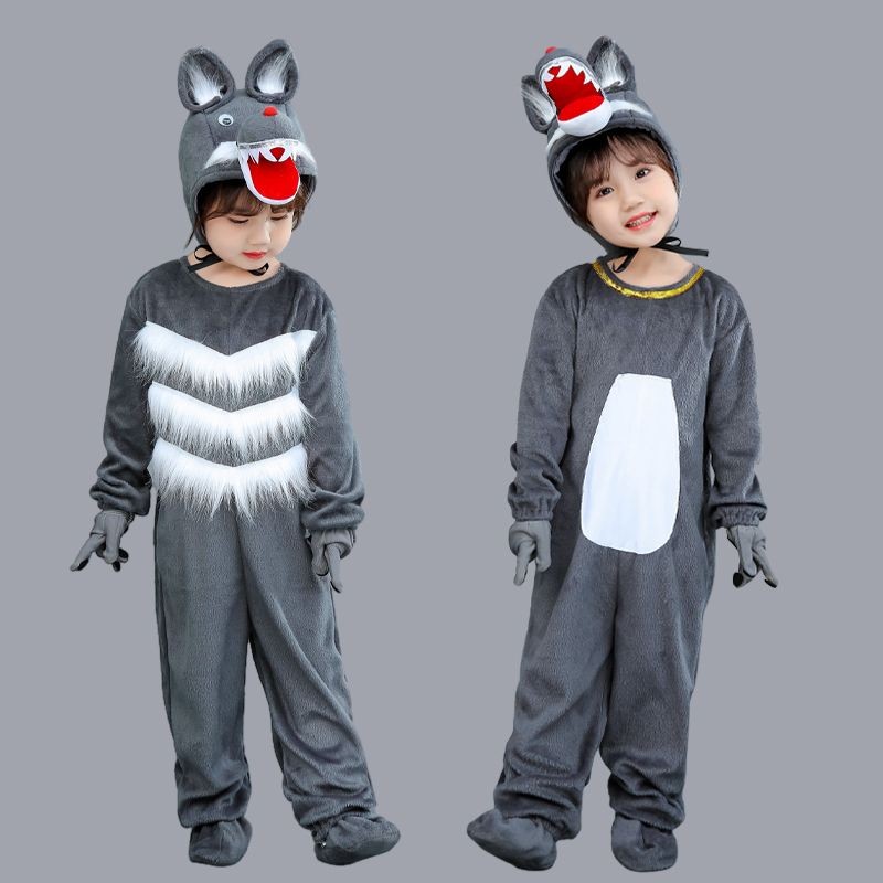 Children Big Gray Wolf Costume Kindergarten Stage Dance Costume Little ...