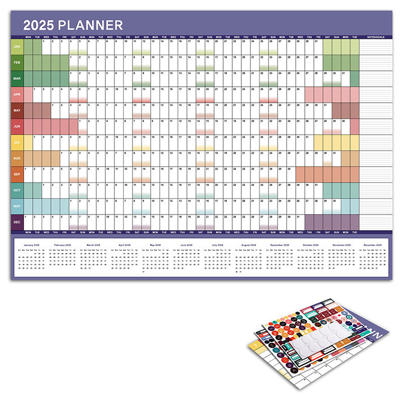 [LC] daily planner schedule year planner English calendar desktop wall ...