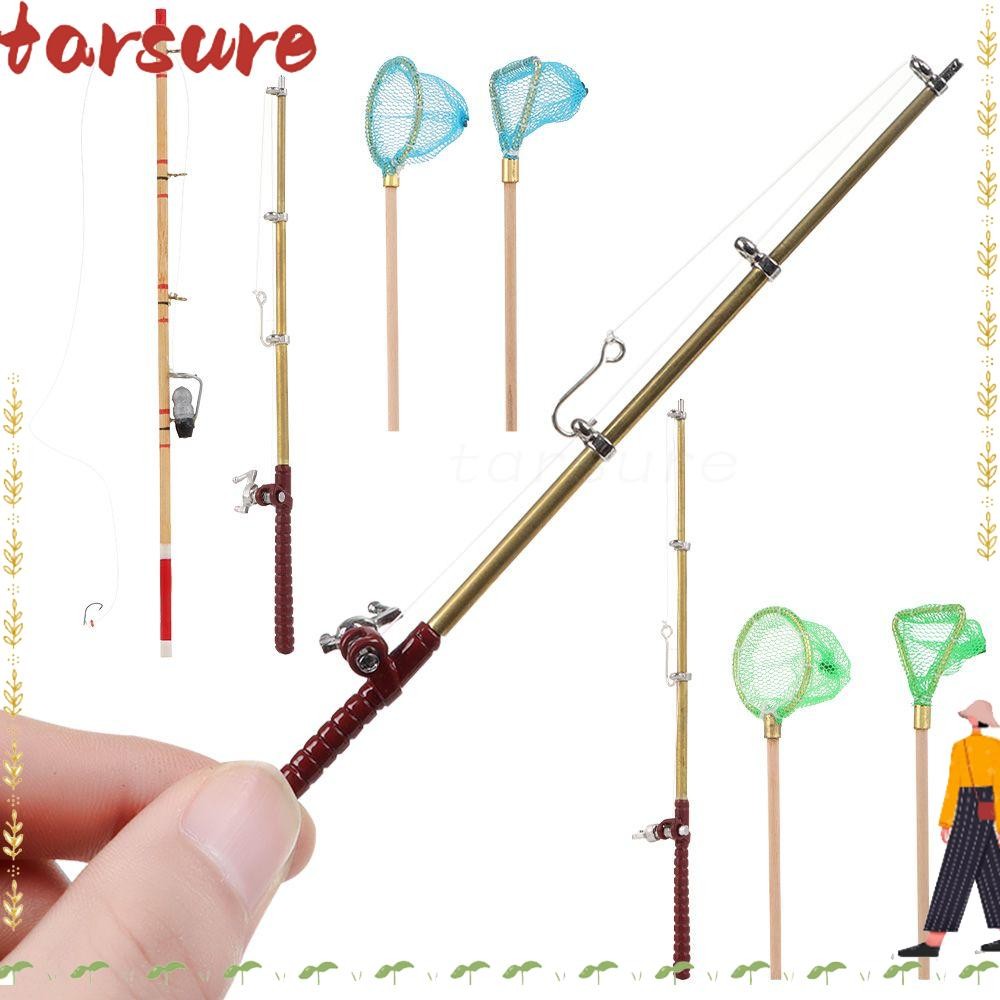 TARSURE Miniature Fishing Rod Dollhouse Decoration 1:12 Scale Scene ...