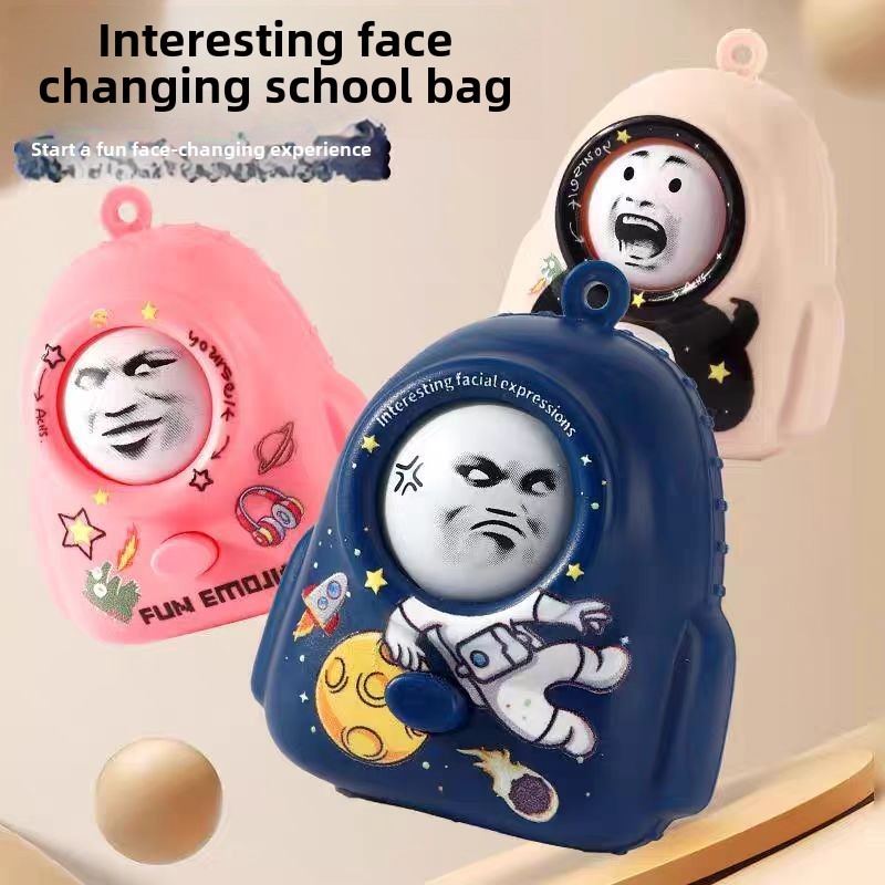 Schoolbag Face-Changing Keychain 2024 New Style Emoticon Bag Spaceman ...