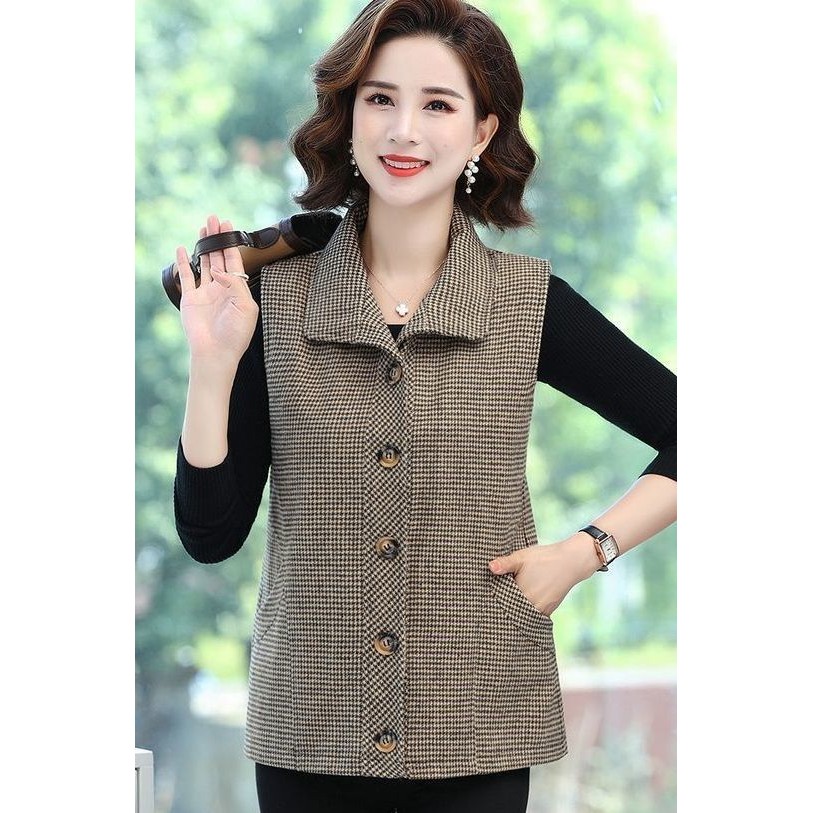 Mother Spring Vest Thin Jacket Middle-aged Elderly Women Waistcoat ...