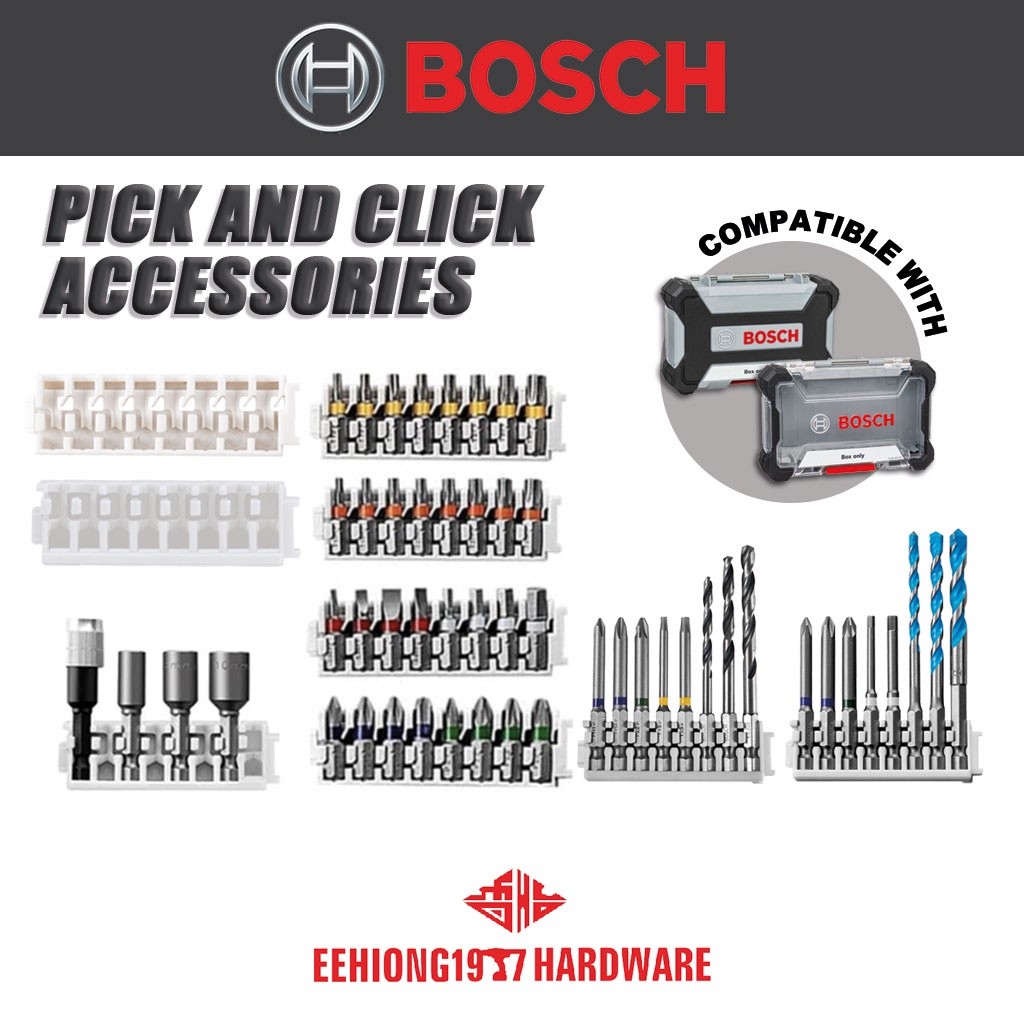 BOSCH Pick and Click Extra Hard Screwdriver Bit Set Hex-9 Multi ...