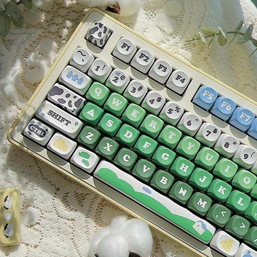 Dairy Farm Keycap MOA Profile DYE-SUB PBT Material Green Cute Simple ...
