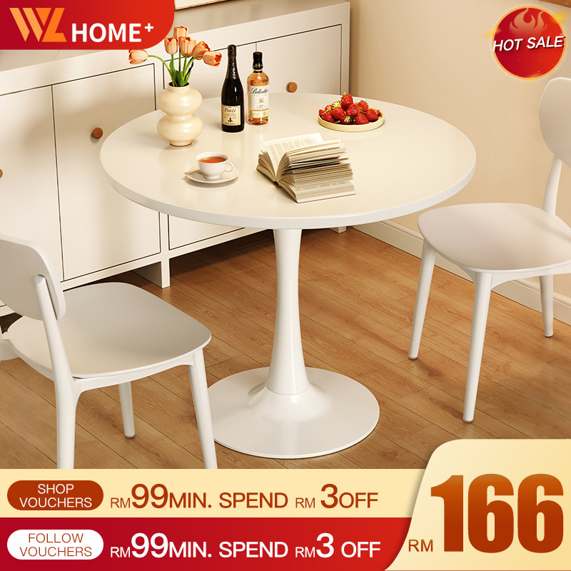 Round Dining Table Meja Makan Kayu 80CM Restaurant Table Meja Makan ...