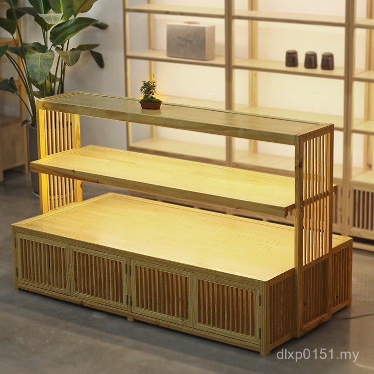 Flowing Table Double-Sided Retro Display Cabinet Product Display Rack ...