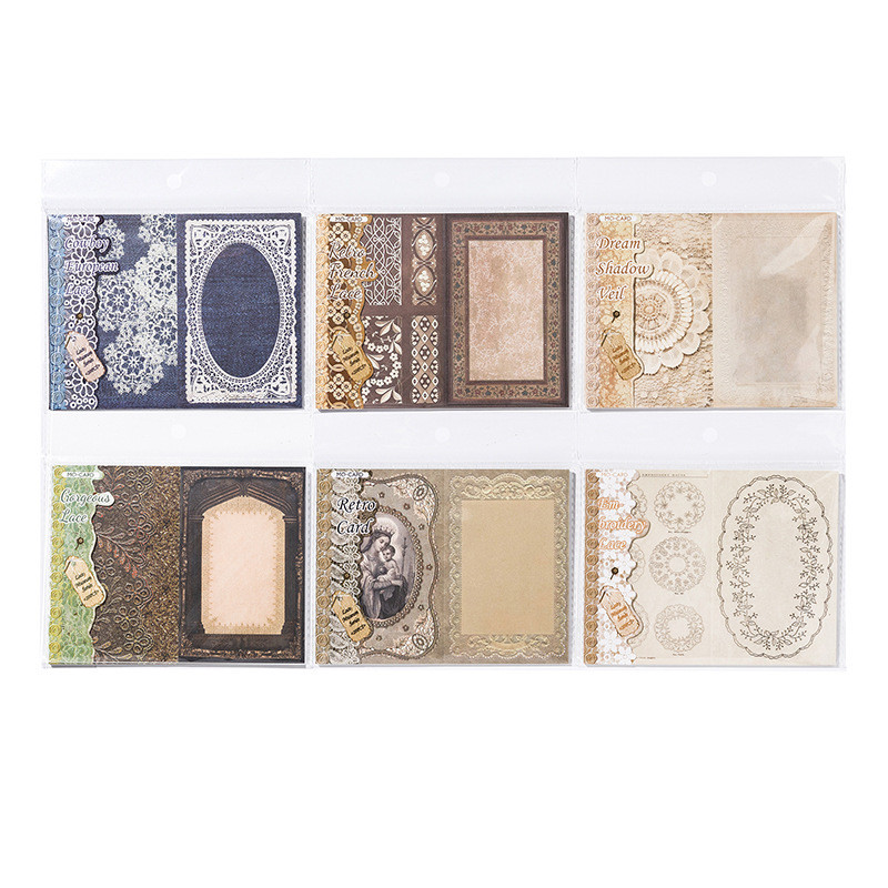 Sticky Notes Material Book Vintage European Style Mini Book Handbook ...
