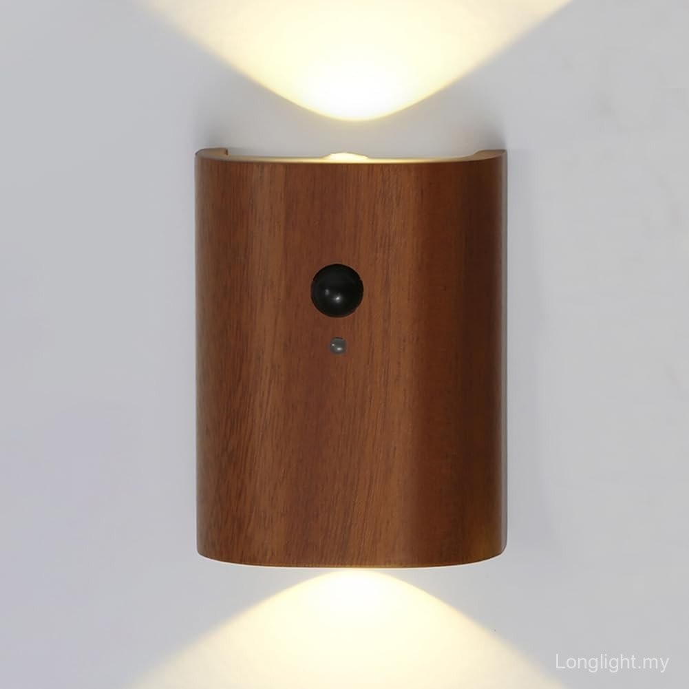 Wooden LED Step Lights Wall Lamp, Intelligent Linkage Motion Sensor ...