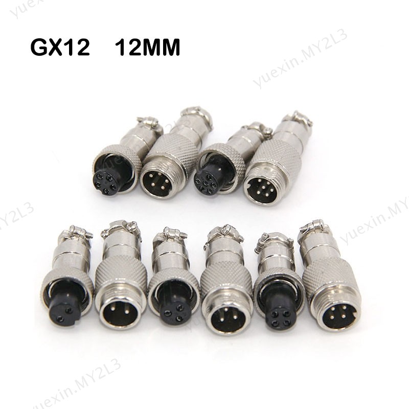 1set GX12 2/3/4/5/6/7 Pin core Aviation Male and Female 12mm Circular Socket Plug Wire Panel ...