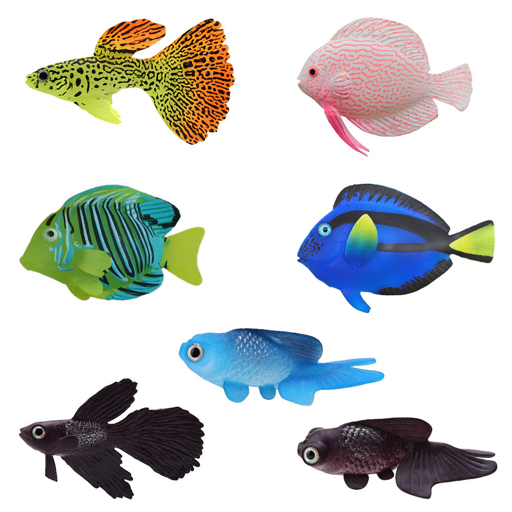 Aquarium decorations luminous silicone simulation clown fish fake fish ...