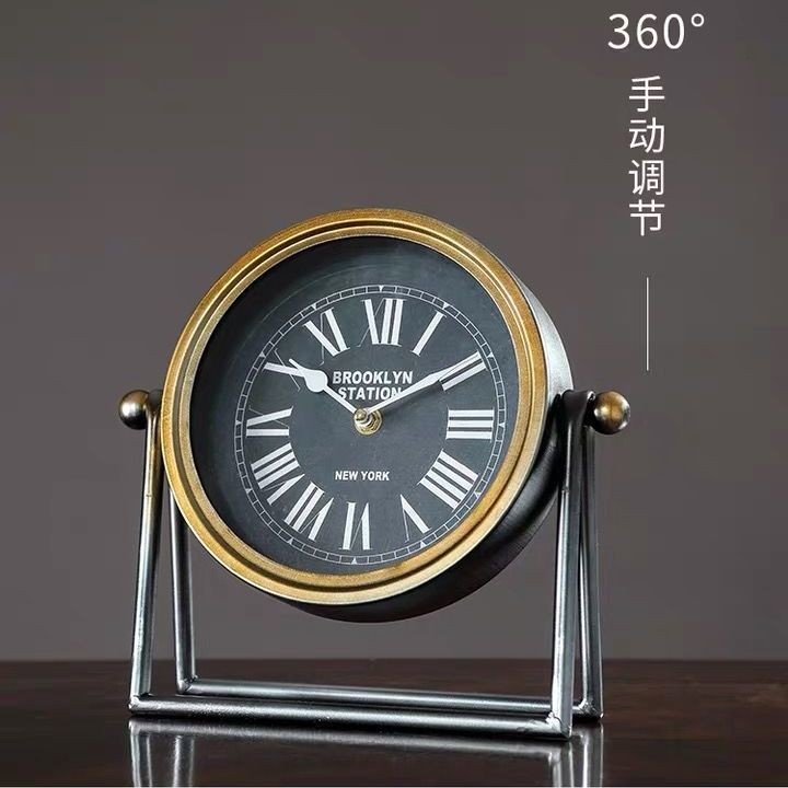 European Retro Clock Desk Clock Living Room TV Desktop Clock Antique ...