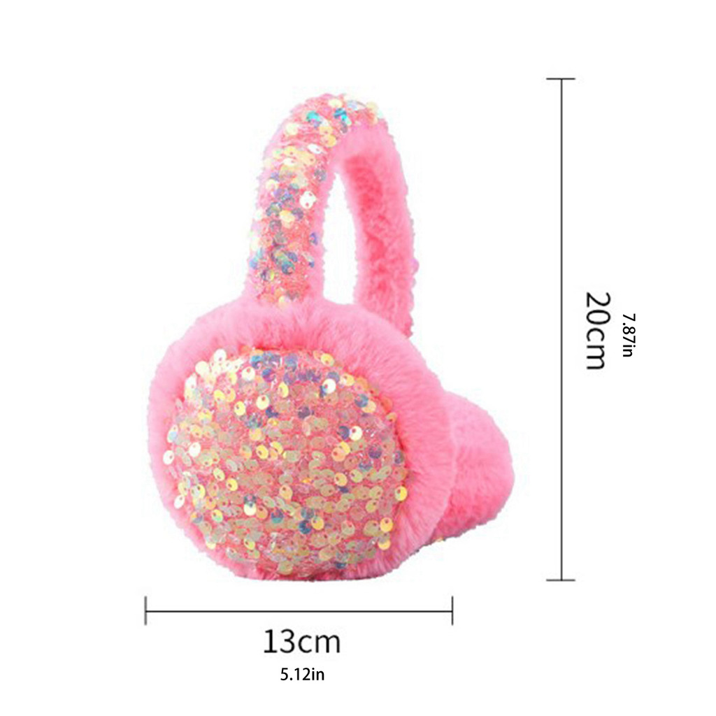 Sequin Earmuff Winter Warm Girl Ear Muffs Ear Protection Plush Ear Bags ...