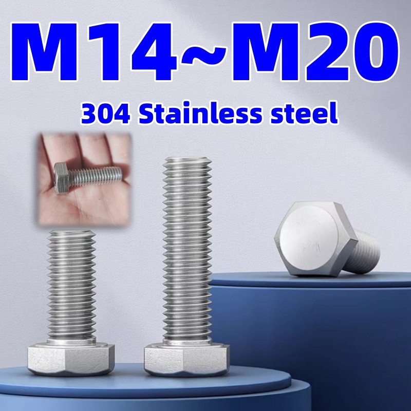 304 Stainless Steel Outer Hexagon Head Bolts Extended Full Thread Screw ...
