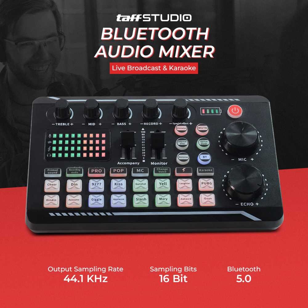 Pro Audio Bluetooth Live Broadcast Karaoke Sound Card Mixer - F998 ...
