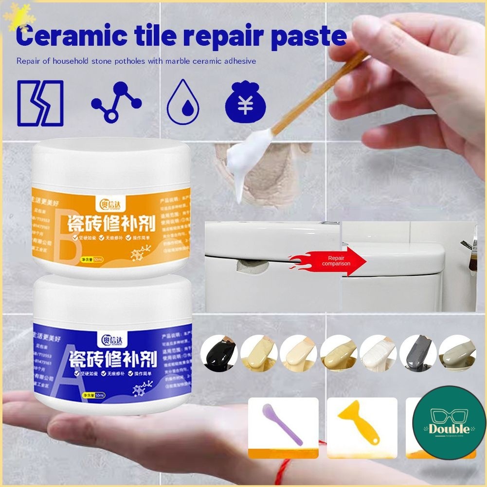 DG Tile Repair Paste Kit 2pcs Wall Fiberglass Porcelain Ceramic Fix ...