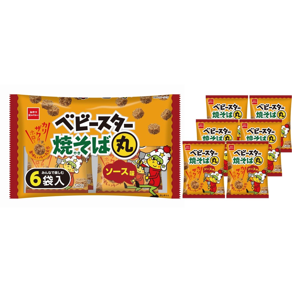 Oyatsu Company (Official) Baby Star Yakisoba Maru Sauce Flavor 120g (20g x 6 bags) | Shopee Malaysia