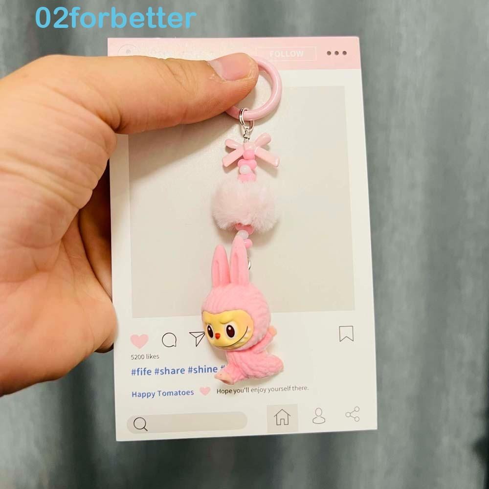 FORBETTER Lazy Yoga Labubu Doll,|Color Plush Ball Flocking Labubu Key ...