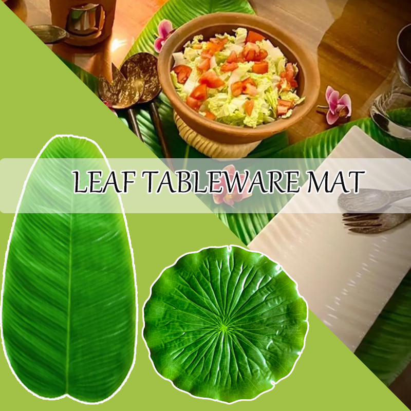 Leaf Tableware Mat Artificial Plant Banana Leaf Lotus Leaf Table Party ...