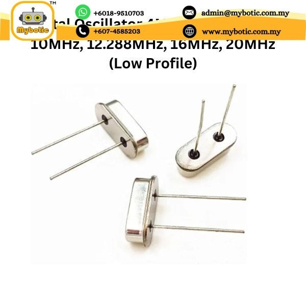 Crystal Oscillator 4MHz, 6MHz, 8MHz, 10MHz, 12.288MHz, 16MHz, 20MHz ...