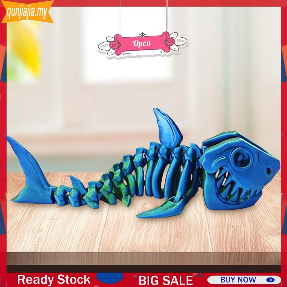 Articulated Skeleton Shark Fidget Toy 3D Printed Shark Model for Home ...