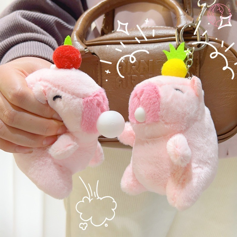 Exquisite Creative Snot Capybara Car Key Rings- Kawaii Plush Capybara ...