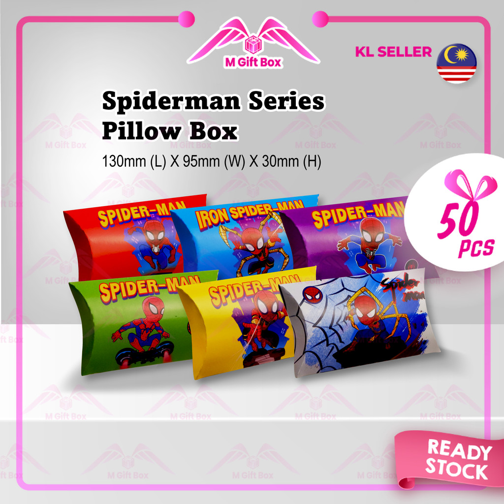 [50pcs] Spiderman Avenger Marvel Gift Box Pillow Box Candy Box Pillow ...